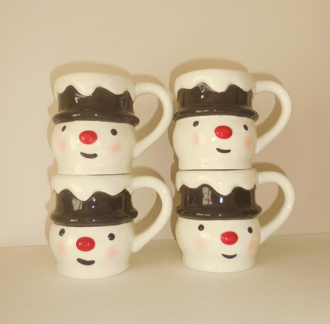 Set of 4 Snowmen Hot Chocolate Mugs by Seasons of Cannon Falls in ...