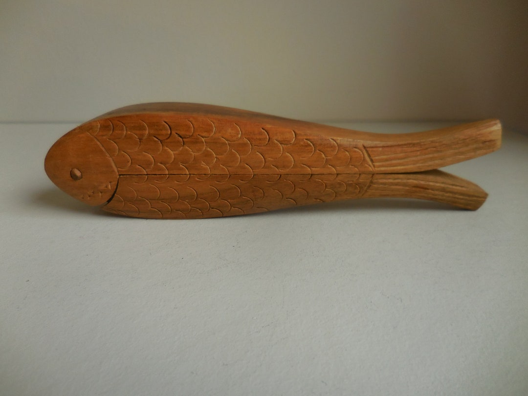 Vintage FISH Nut Cracker Carved Out of Wood Two Size Holes for Various ...