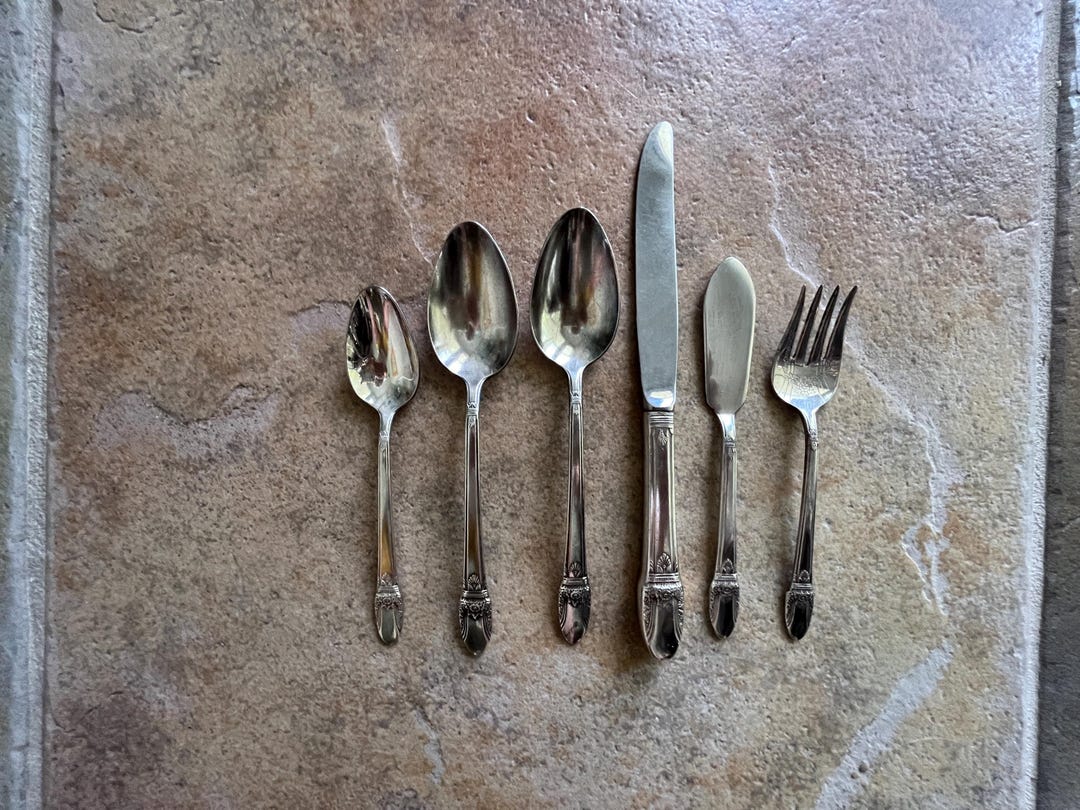 Eleven Vintage Pieces of FIRST LOVE Pattern Silverware by 1847 Rogers ...