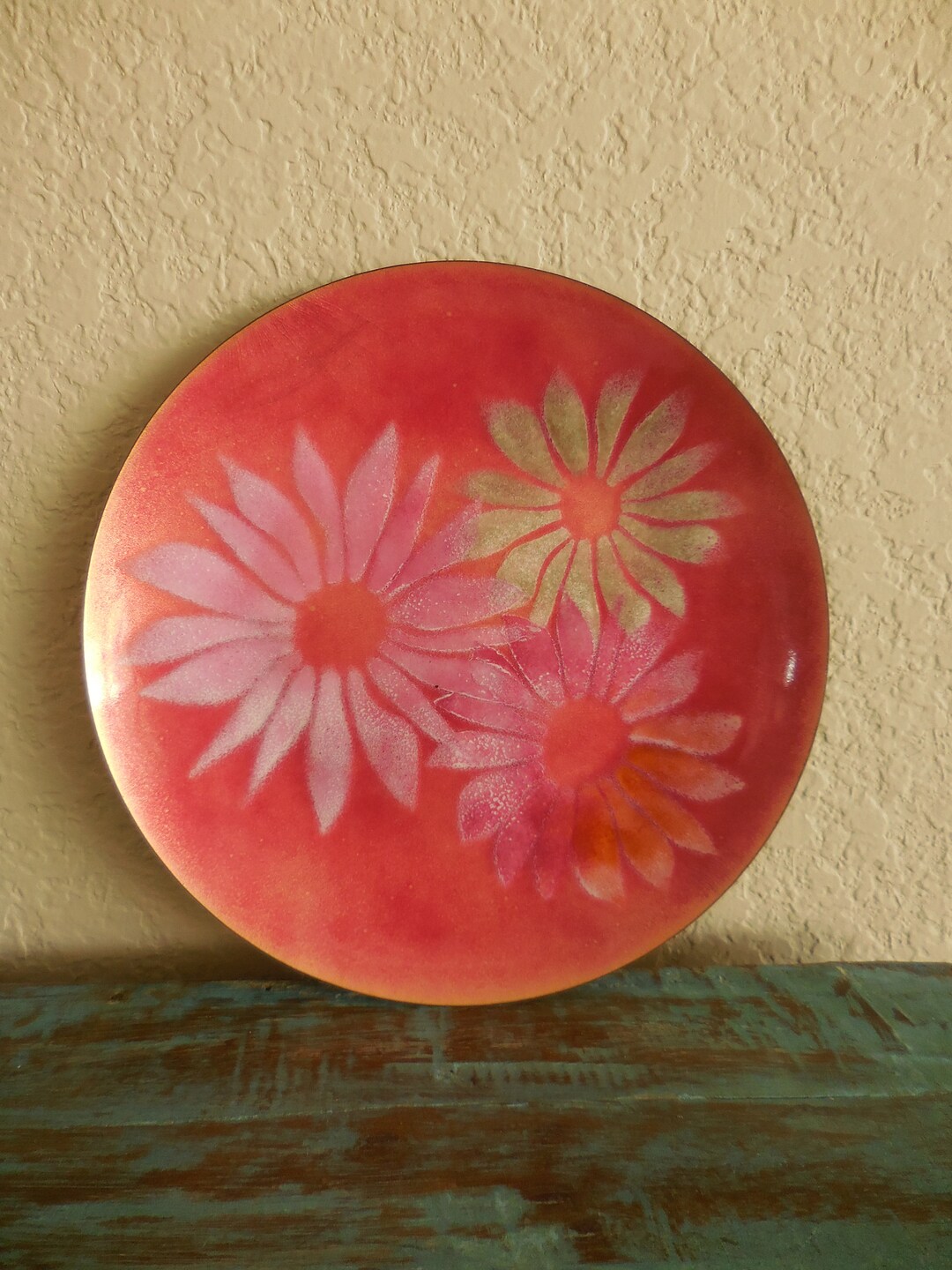 Vintage Floral Enamelware on Copper by BOVANO Cheshire Conn Artist ...
