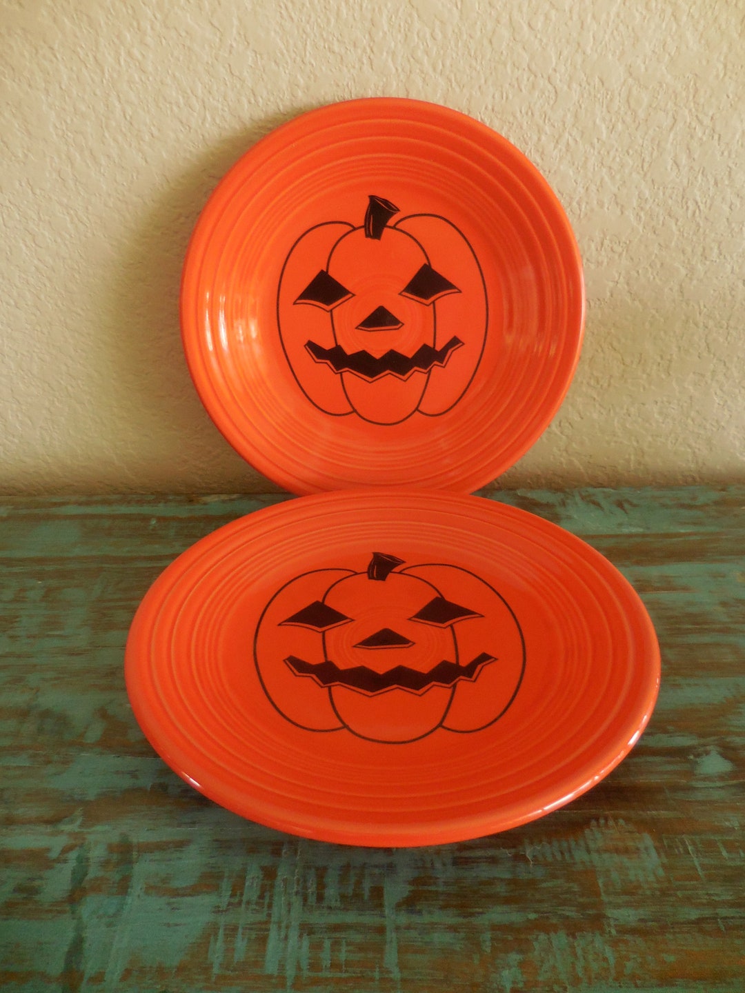 Retired Fiesta Fiestaware Halloween Dinner Plates With Pumpkin Face - Etsy