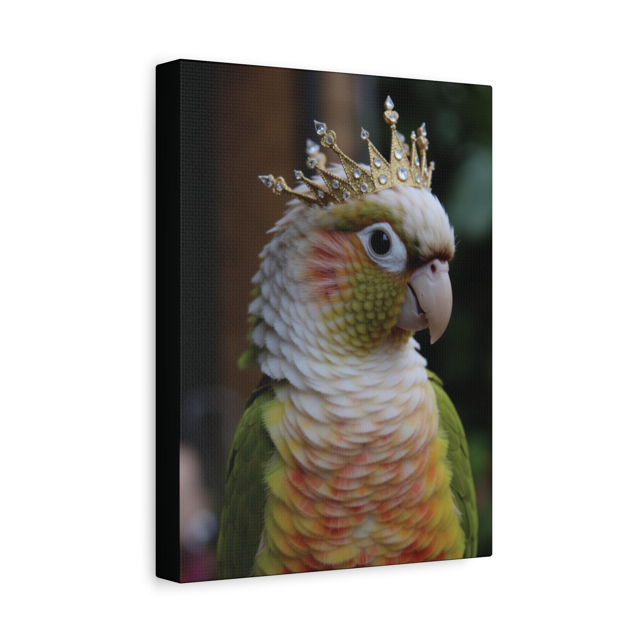 Green Cheek Conure With Tiara Crown Canvas Print, Wall Art Decor, Bird ...