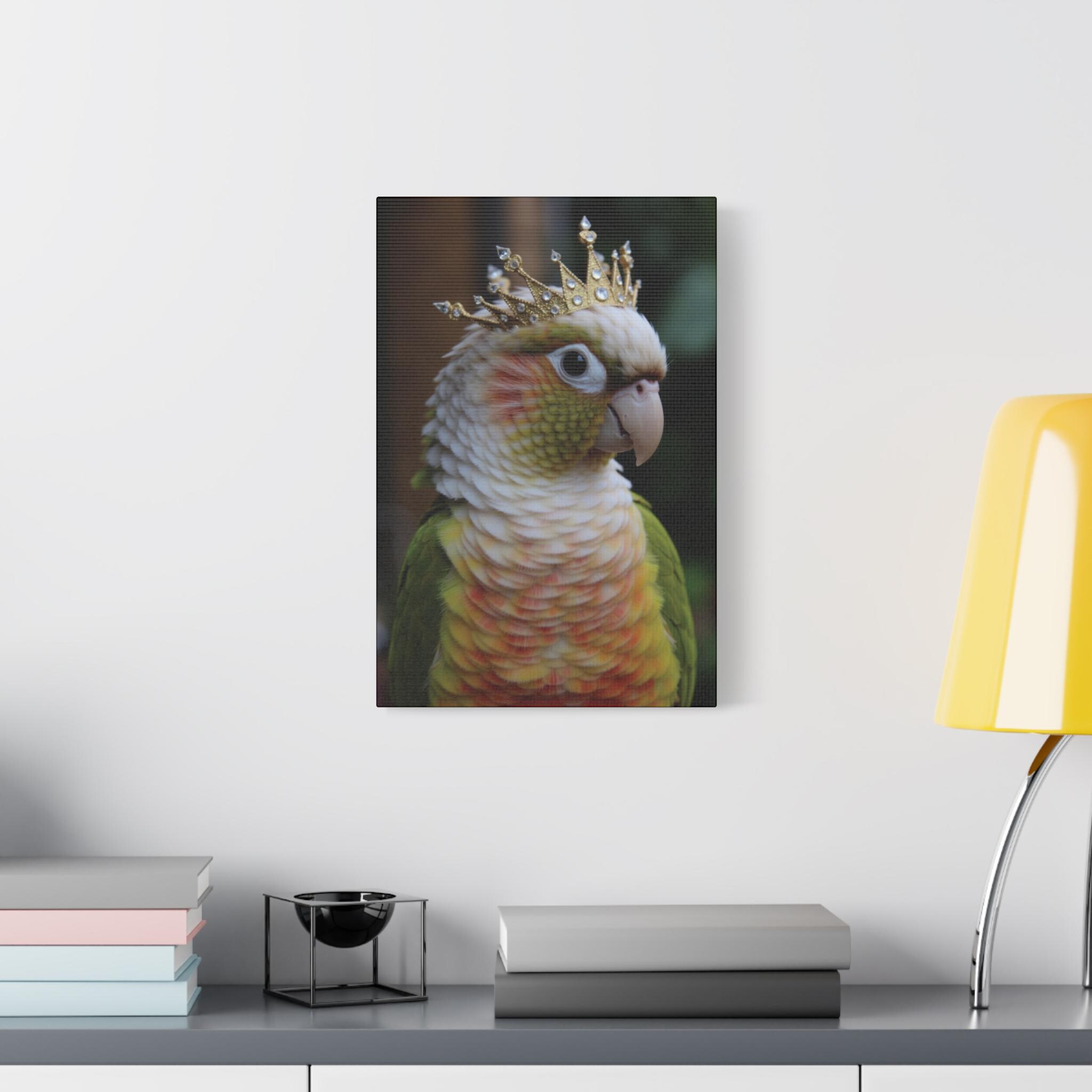 Green Cheek Conure With Tiara Crown Canvas Print, Wall Art Decor, Bird ...