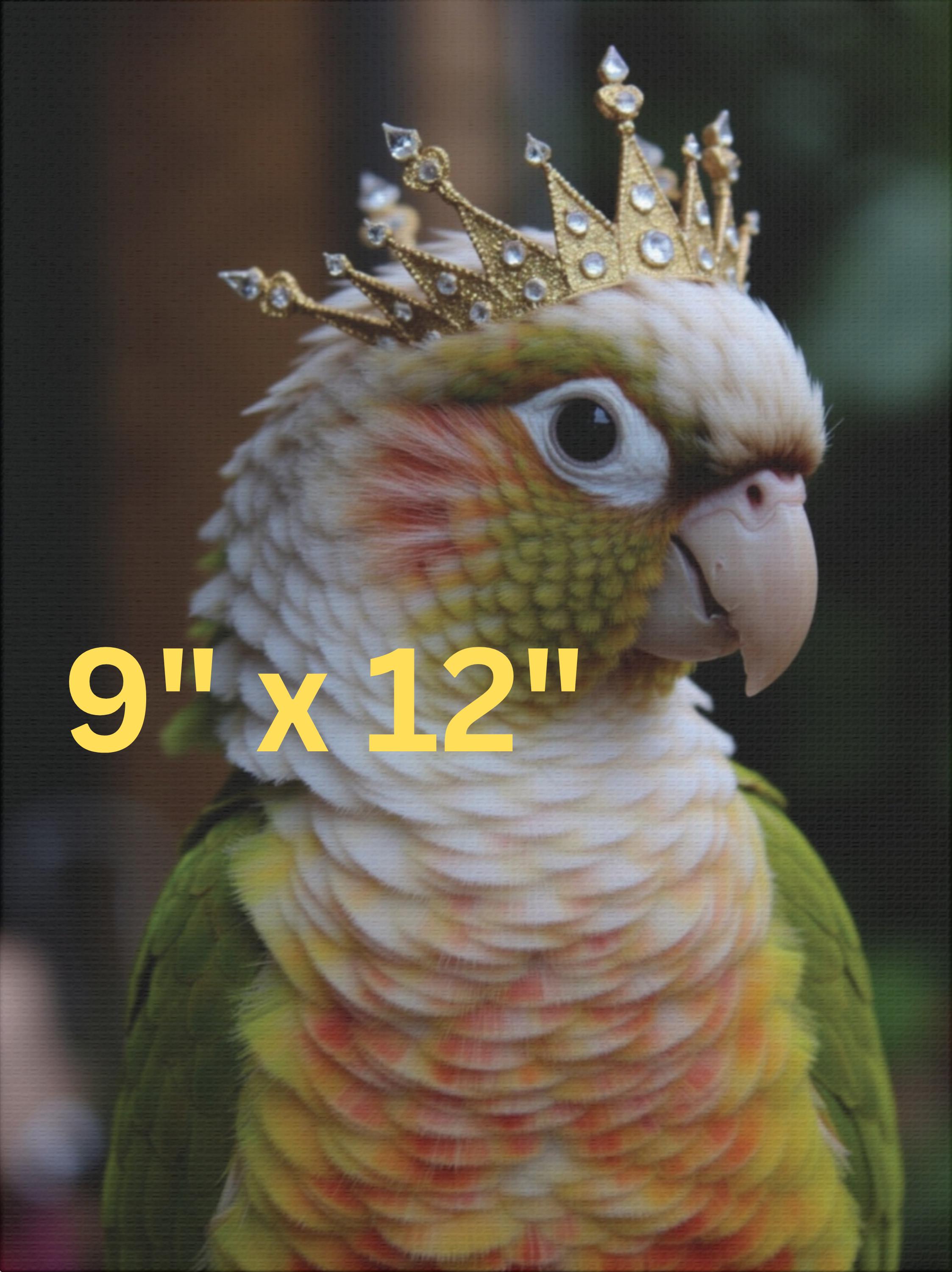 Green Cheek Conure With Tiara Crown Canvas Print, Wall Art Decor, Bird ...