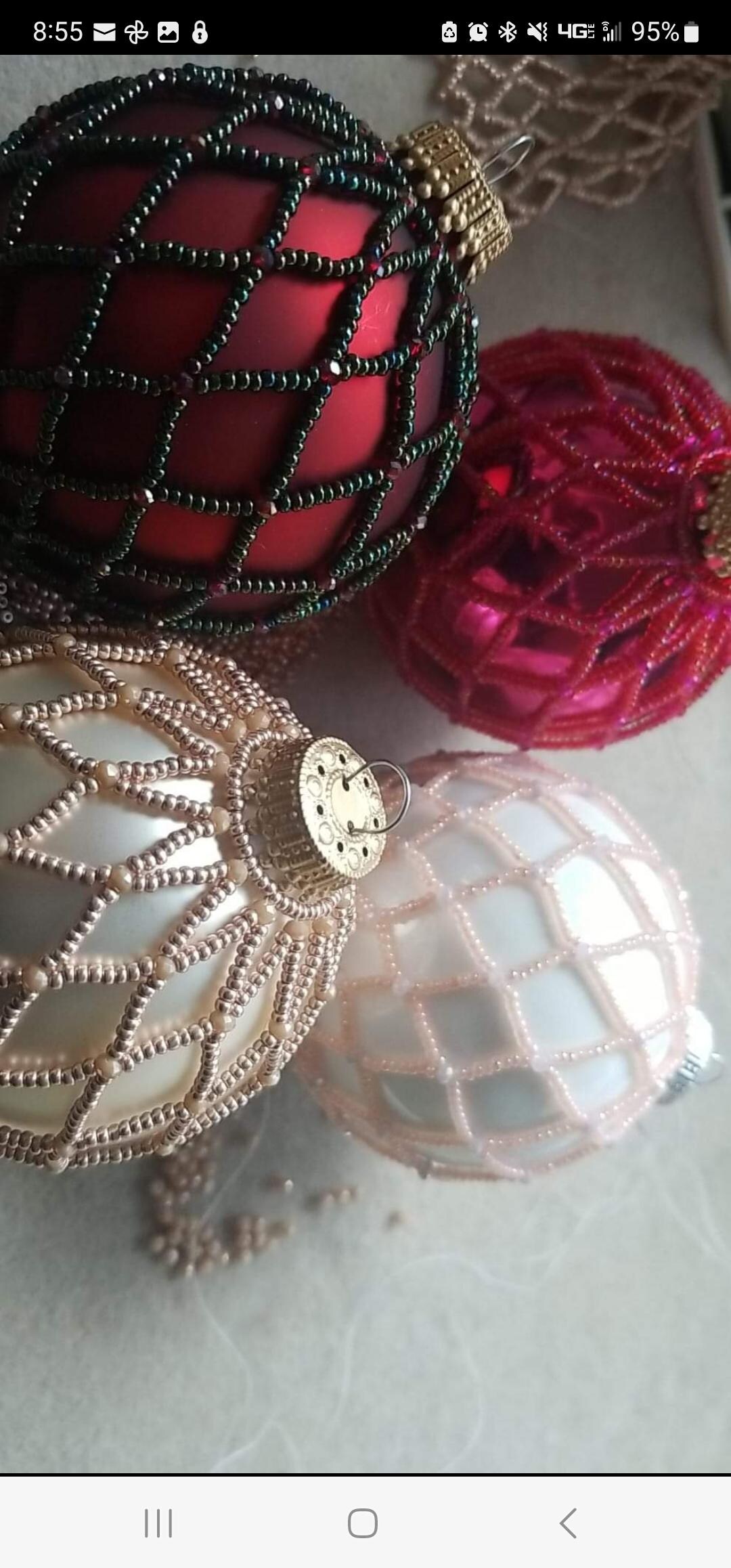 Hand Beaded Netted Ornament - Etsy