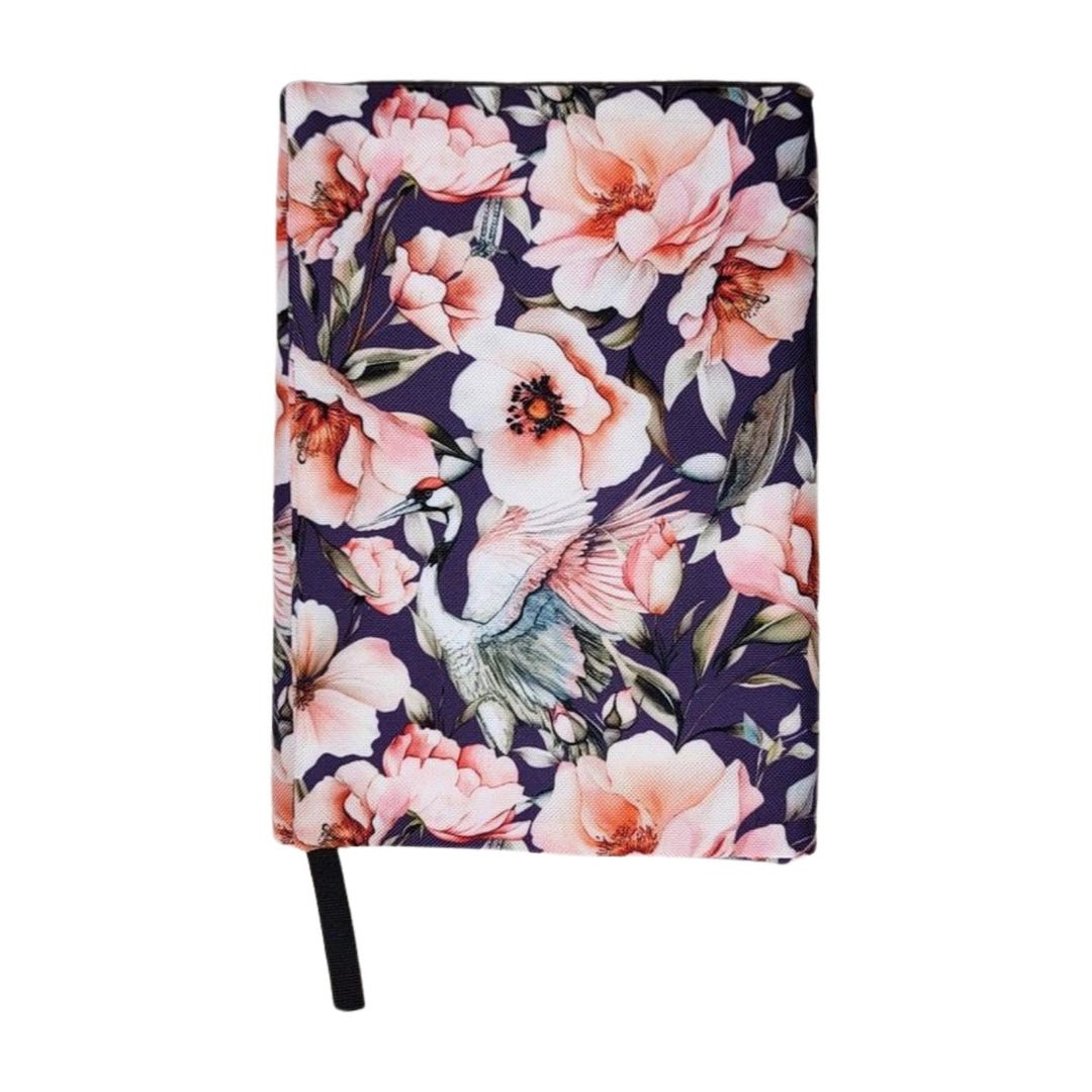 Tropical Floral Crane Book Cover – Adjustable Wrap-around, Waterproof ...