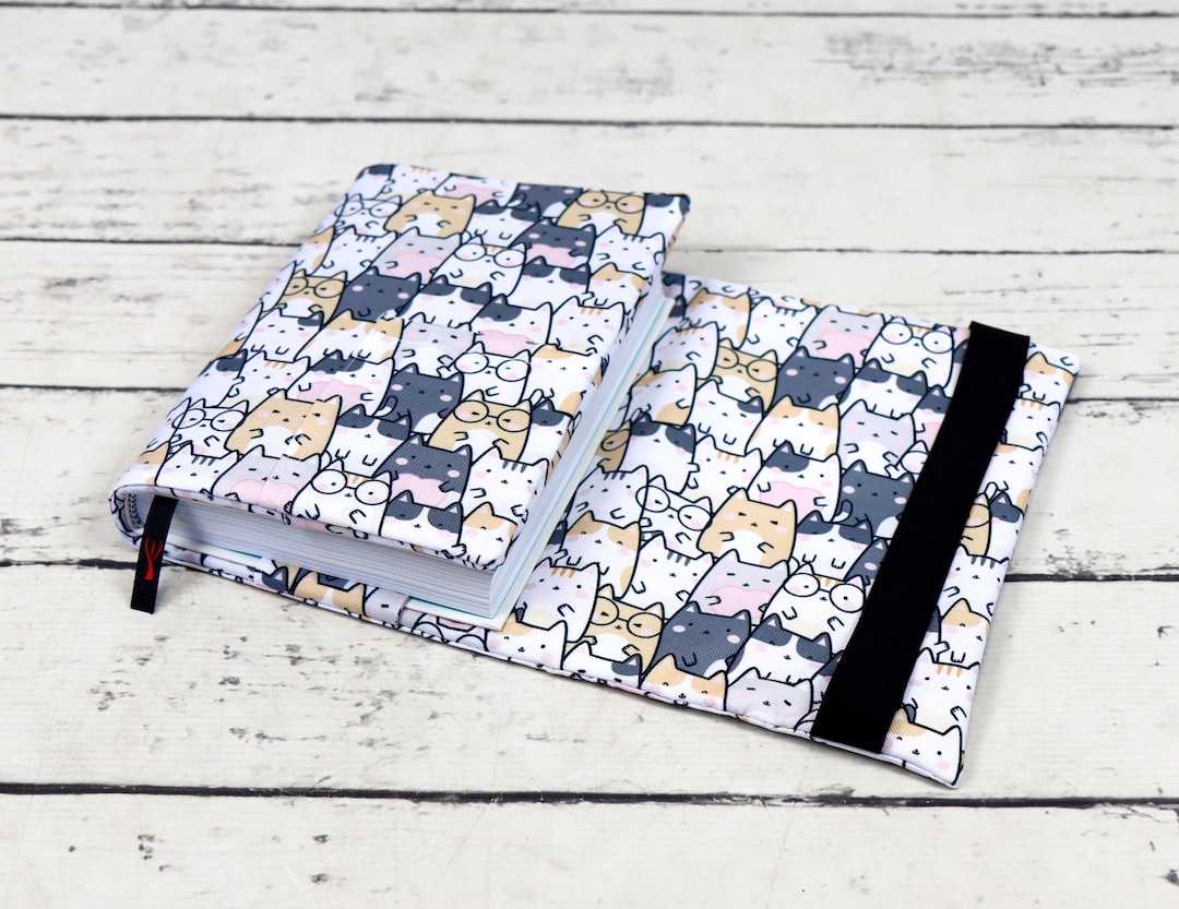 Cute Cats Fabric Book Cover – B5 / Trade Adjustable Wrap-around - Etsy