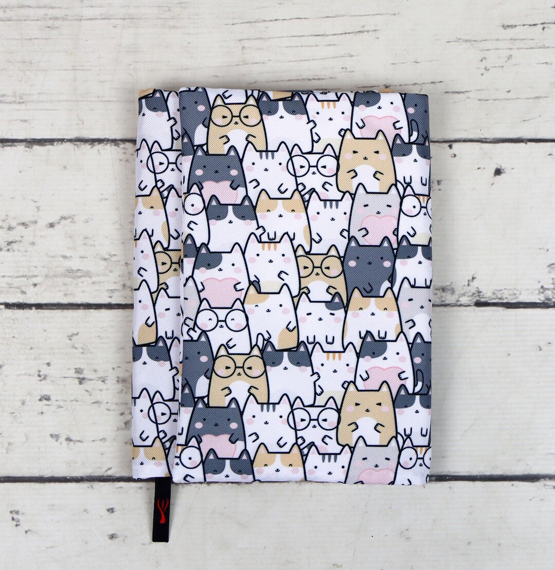 Cute Cats Book Cover – Adjustable Wrap-around, Waterproof Oxford Fabric ...