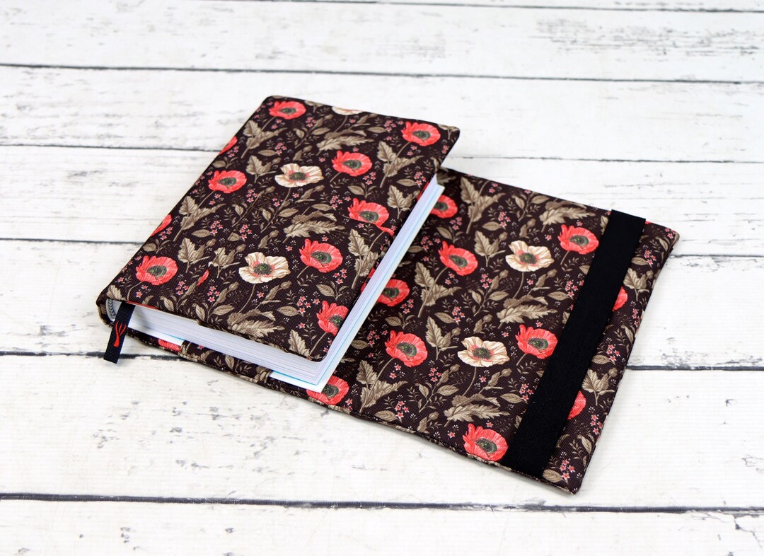 Poppies Flower Adjustable Wrap-around Book Cover for Paperback and ...