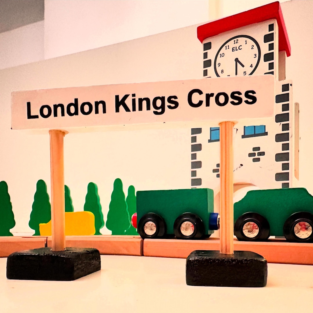 Custom Wooden Train Station Signs Set of 5, Compatible With Brio & IKEA ...