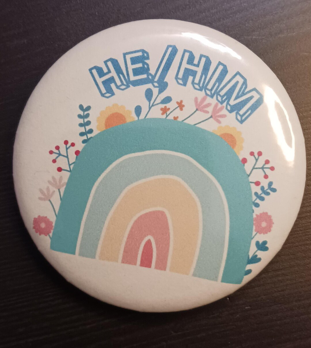 Pronoun Rainbow Inclusive Button Gender Identity Pronoun Awareness ...