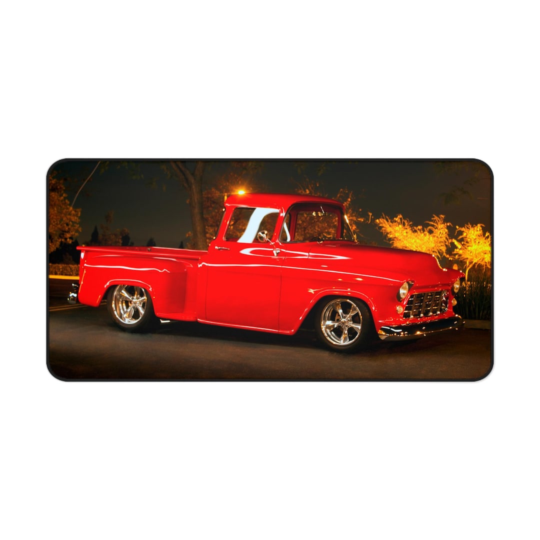 Beautiful Red Custom 1955 Chevy Lowered Pick-up Truck Desk Mat - Home ...