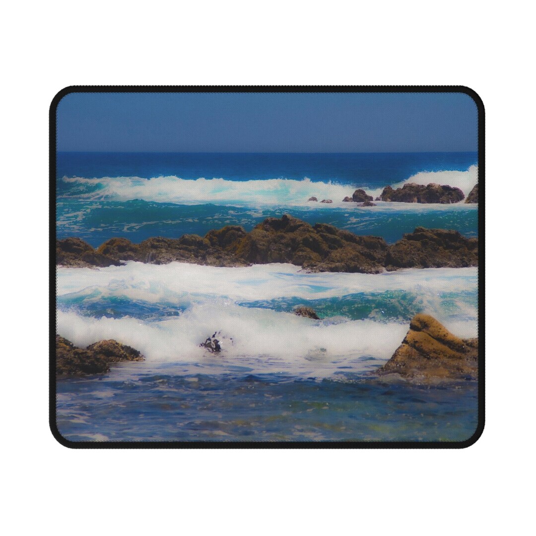 Oceanview Scenic Non-slip Gaming Mouse Pad - Ocean Waves Design ...