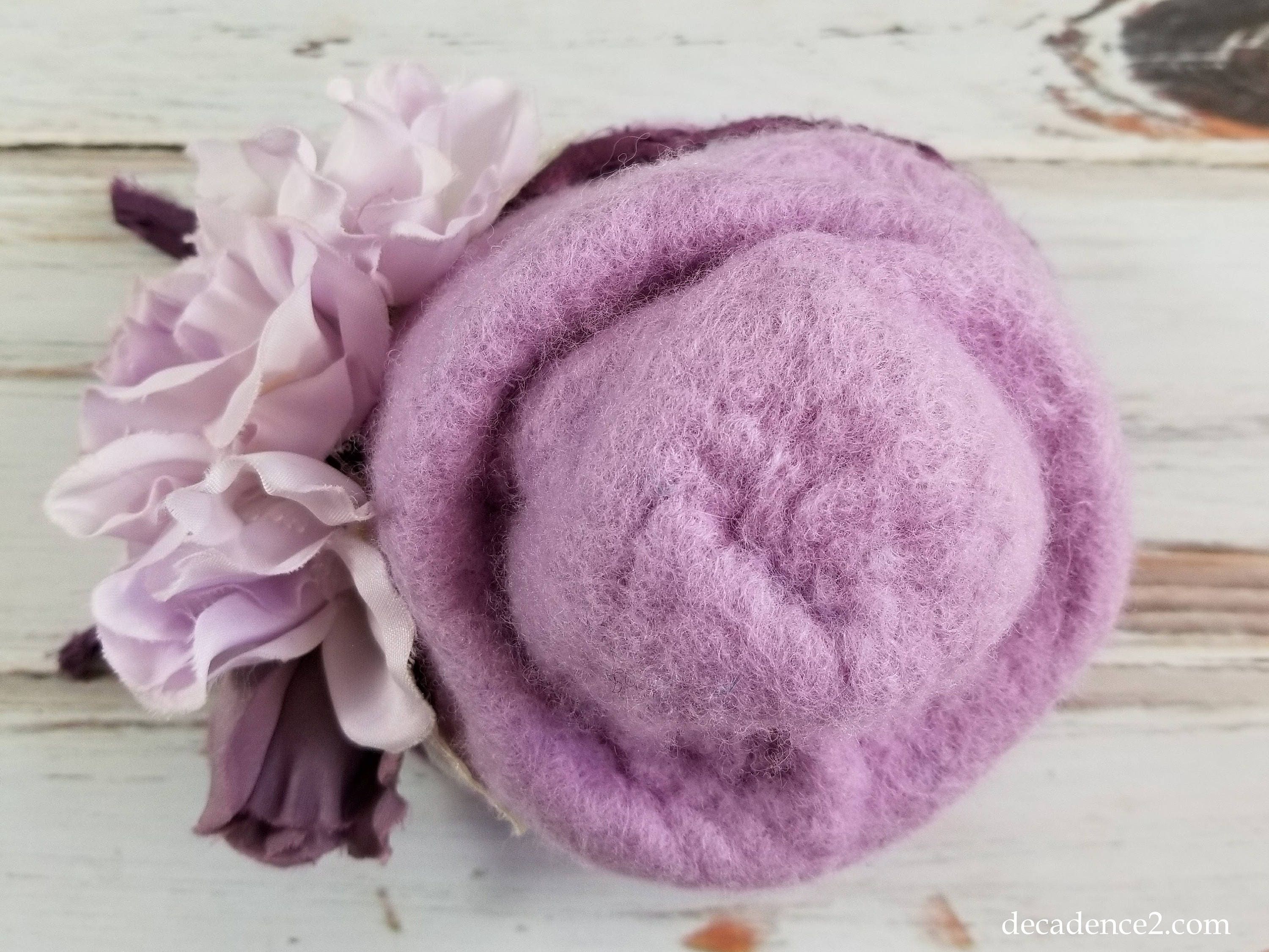 Handfelted Light Lilac Wool Hat for Blythe Dolls With Silk Ribbon ...