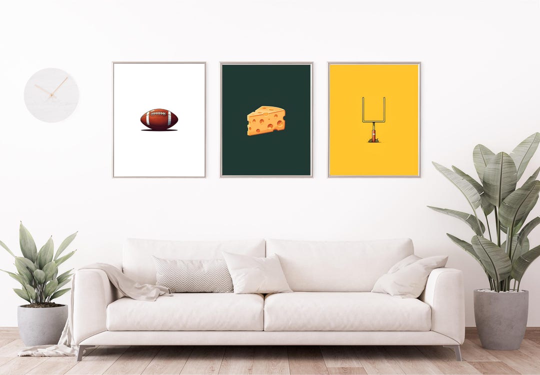 Green Bay Packers Prints, Set of 3, NFL Wall Art, Digital Download ...