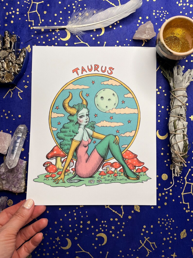 Taurus Zodiac Magical 8x10" Print by Marybel Martin - Etsy