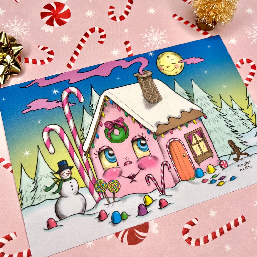 Candyland Holiday - Postcard 4 X 6" by Marybel Martin - Etsy