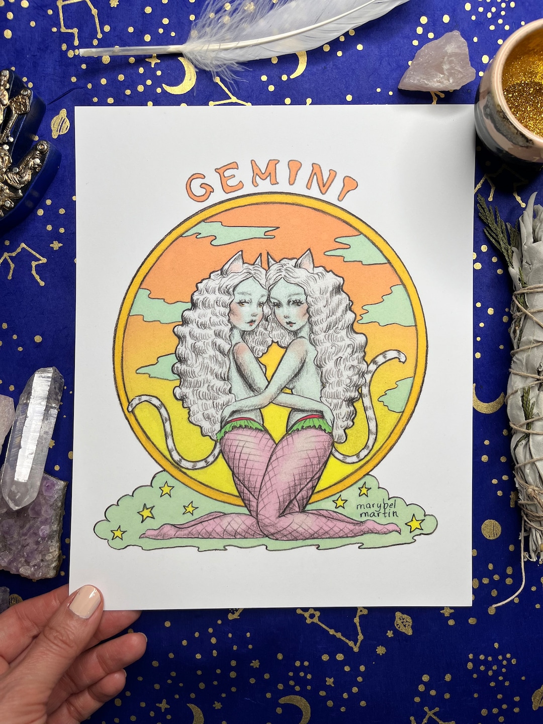 Gemini Zodiac Magical 8x10" Print by Marybel Martin - Etsy