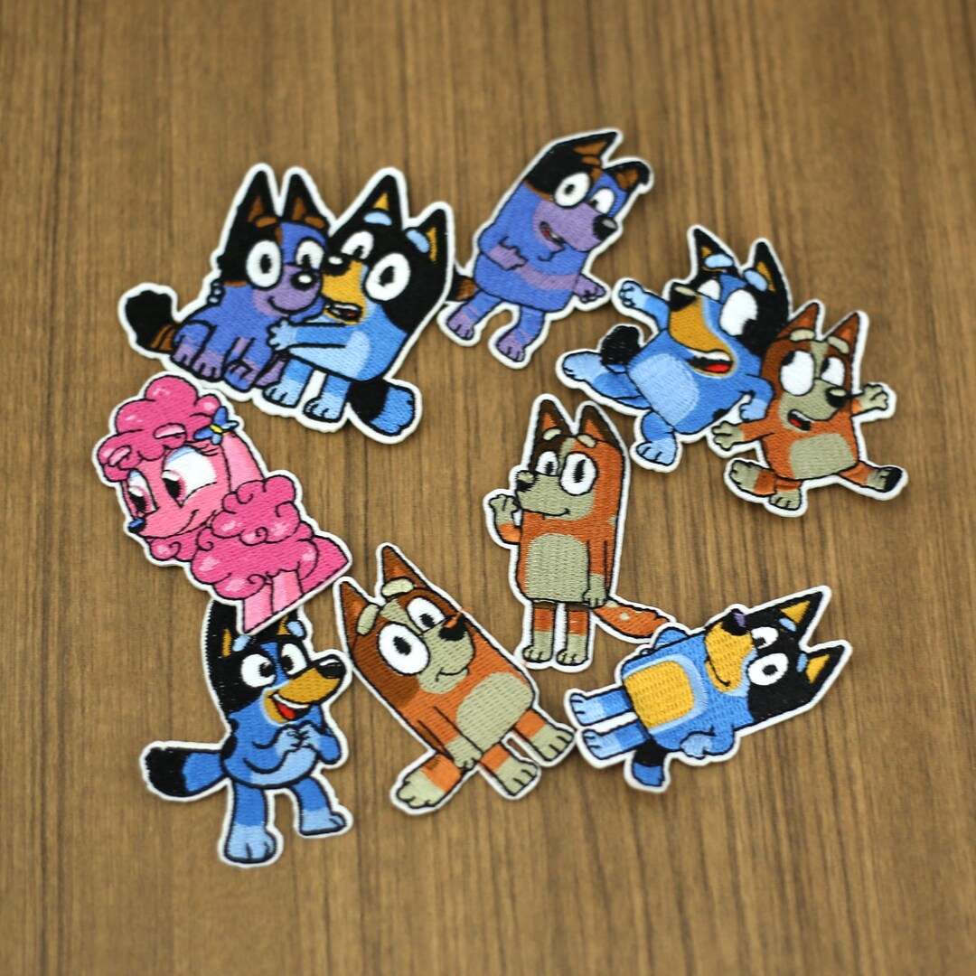 Bluey Dog Iron on Patches, Australian Shepherd Family Member Patch ...