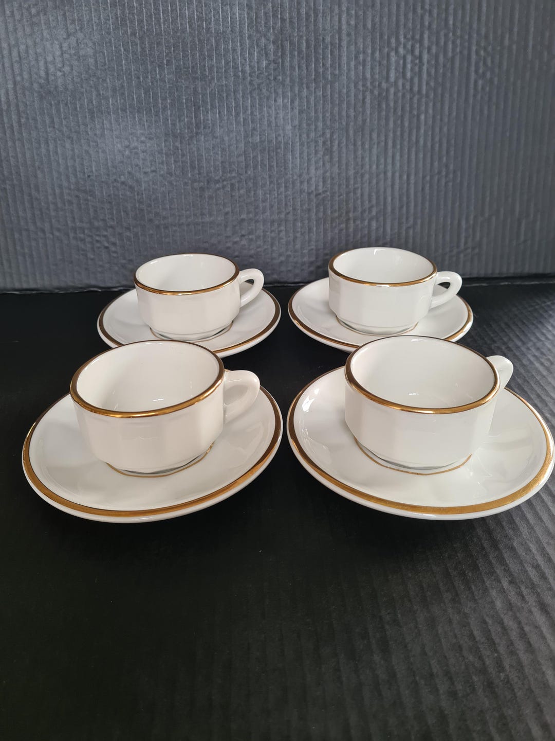 Apilco France Espresso 4 X Cup and Saucer Small Model, Hard to Find - Etsy