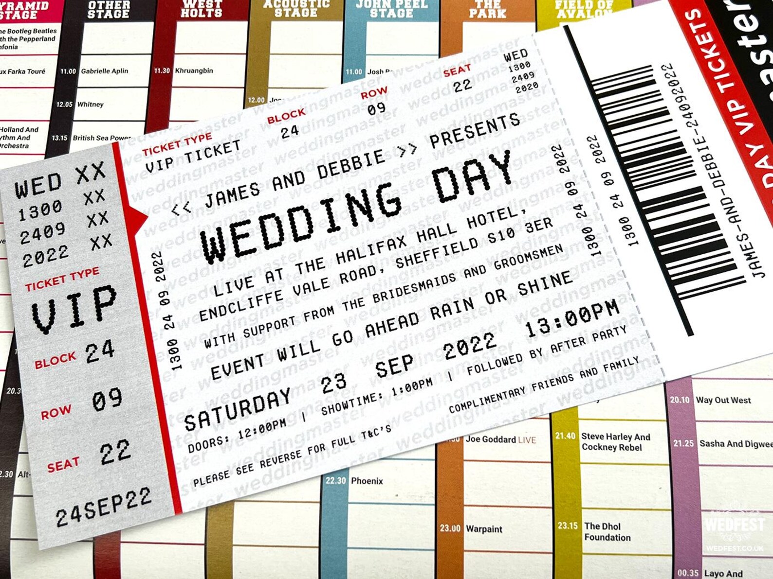 Concert Ticket Wedding Invites (sample Pack) Gig Ticket Wedding Invites ...