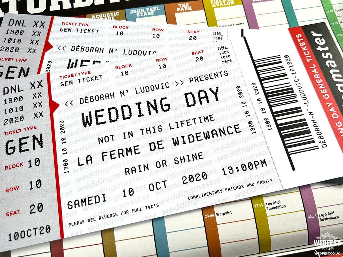 Concert Gig Ticket Wedding Invitation (sample Pack) | Festival ...