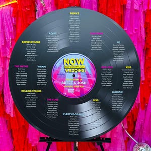Vinyl Record Wedding Seating Plan - Large Vinyl Wedding Table Plan ...