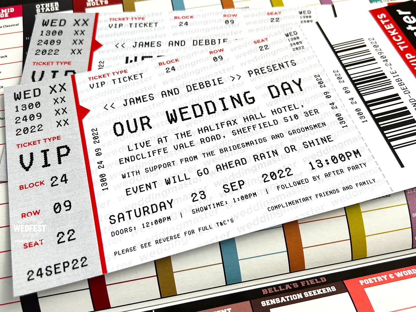 Concert Ticket Wedding Invites (sample Pack) Gig Ticket Wedding Invites ...