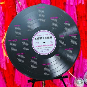 Vinyl Record Wedding Seating Plan - Large Vinyl Wedding Table Plan ...
