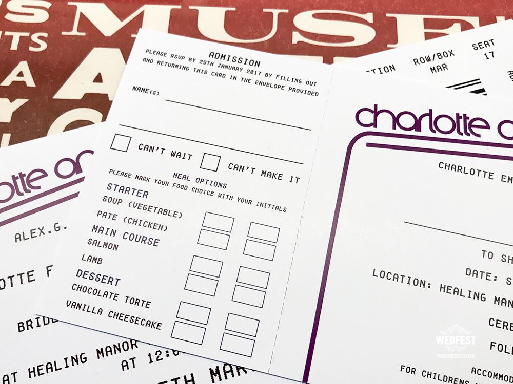 Concert Ticket Wedding Invites (sample Pack) Gig Ticket Wedding Invites ...