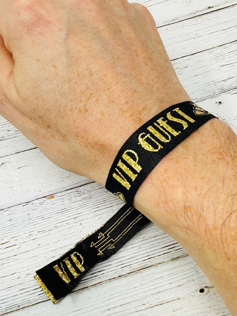 VIP Guest Black & Gold Wristbands - Gatsby - Art Deco - VIP - Security ...