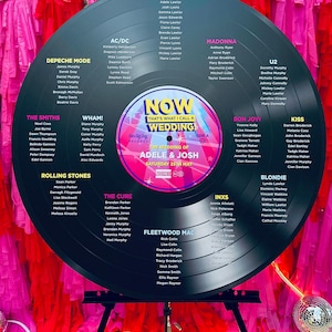 Vinyl Record Wedding Seating Plan - Large Vinyl Wedding Table Plan ...