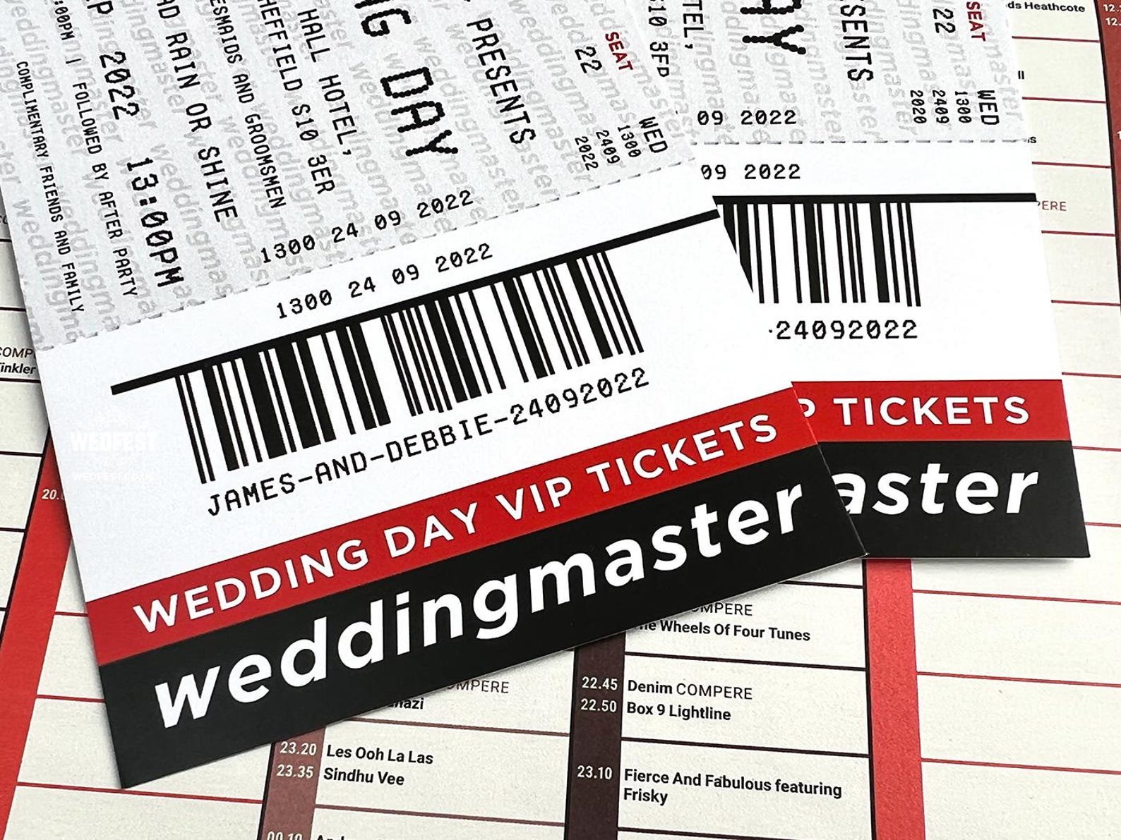Concert Ticket Wedding Invites (sample Pack) Gig Ticket Wedding Invites ...