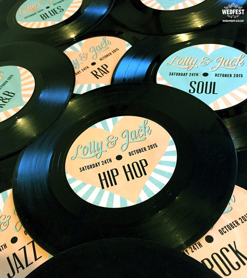 Vinyl Record Wedding Table Names / Table Numbers | Festival Wedding ...