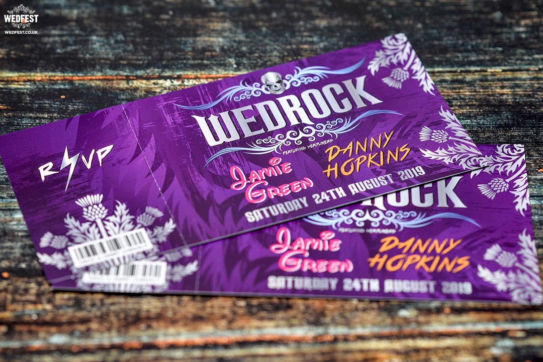 Rock Concert Wedding Invitations Sample Pack | Rock Music Festival ...