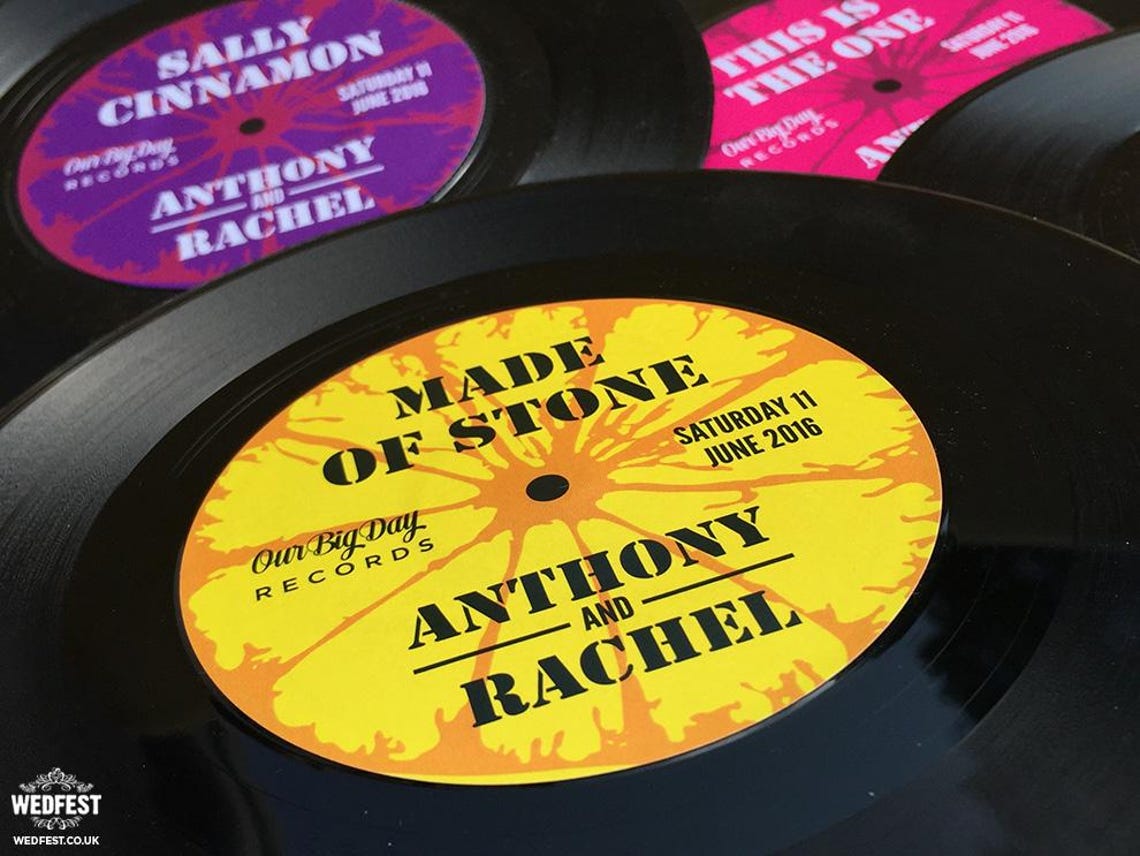 Vinyl Record Wedding Table Names / Table Numbers | Festival Wedding ...