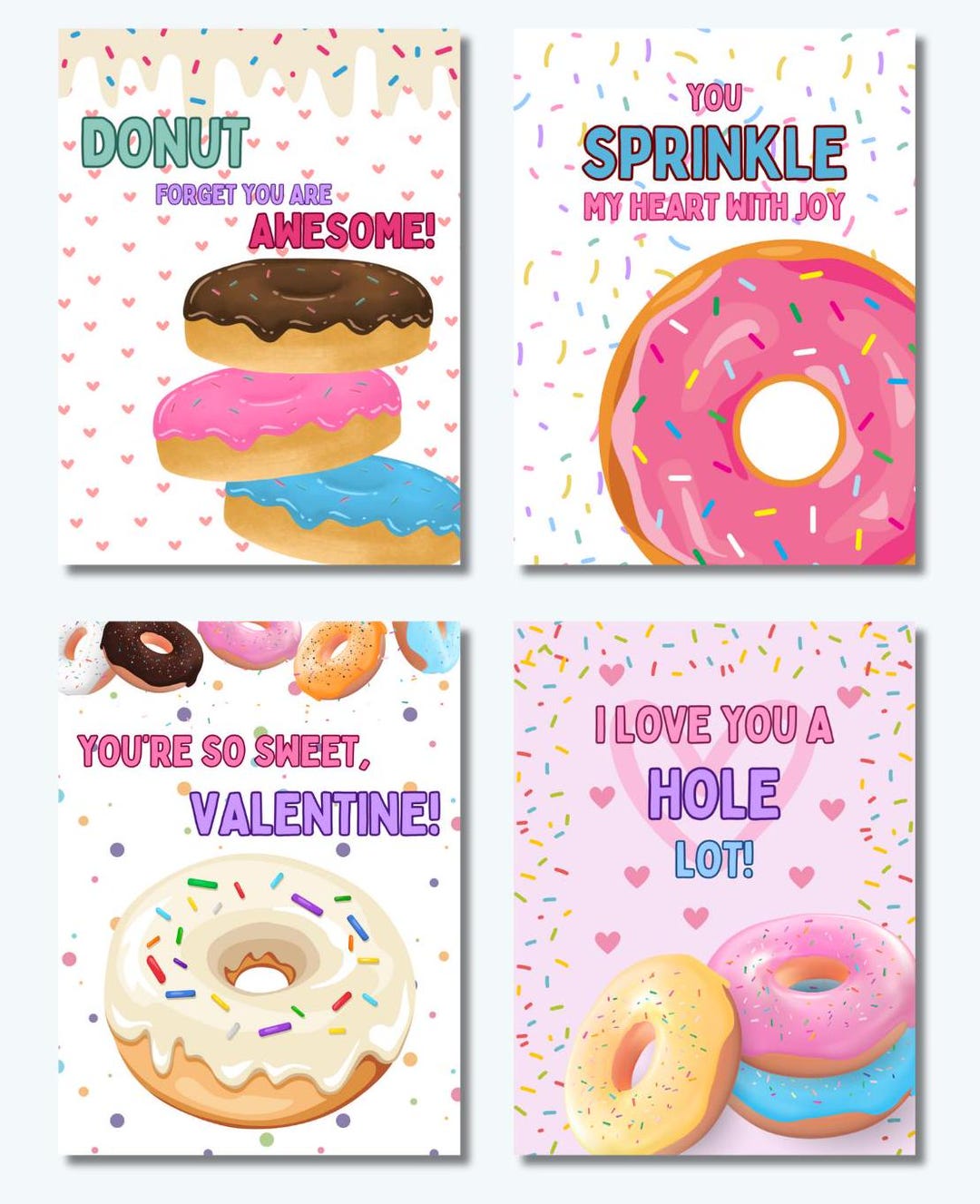 Valentines Day Cards Donut Bundle - Etsy