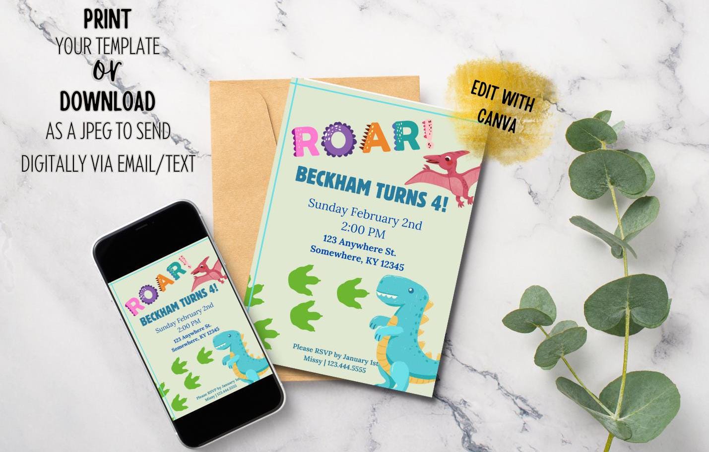 Dino Birthday Invitation! - Etsy