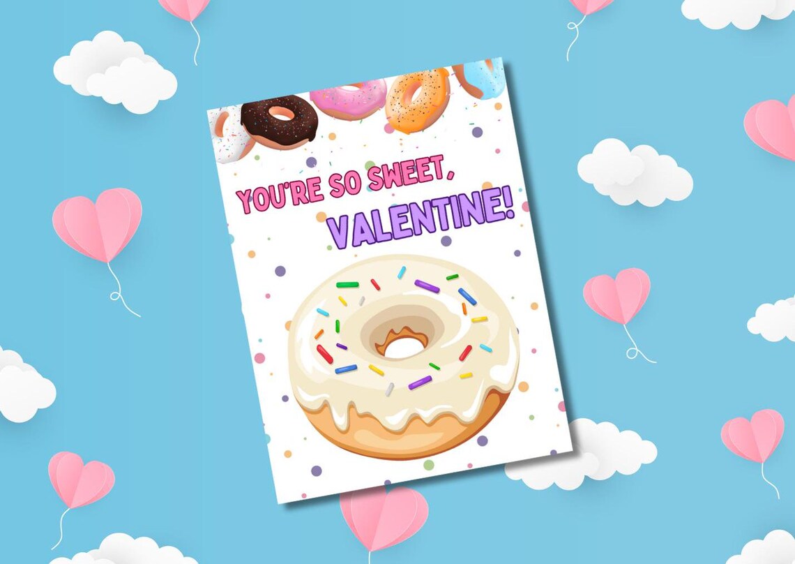 Valentines Day Cards Donut Bundle - Etsy
