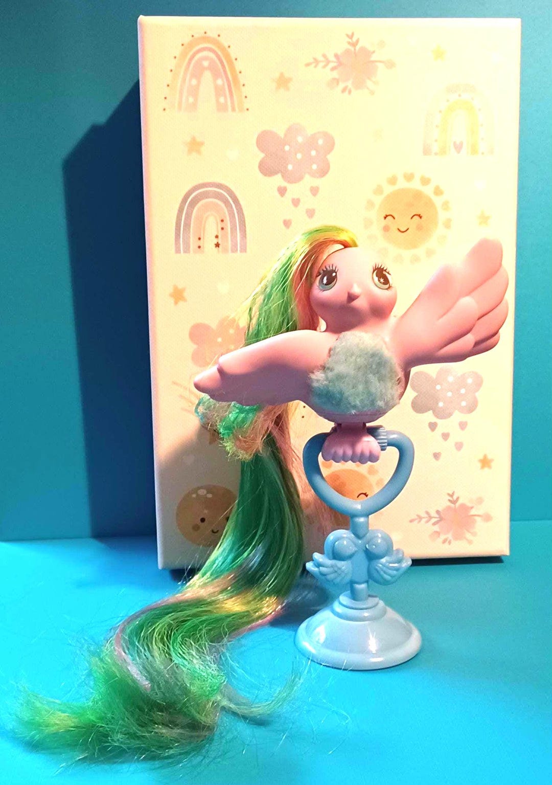 My Little Pony Bird Hasbro Vintage Fuzzy Tummy 1987, Including Stand - Etsy