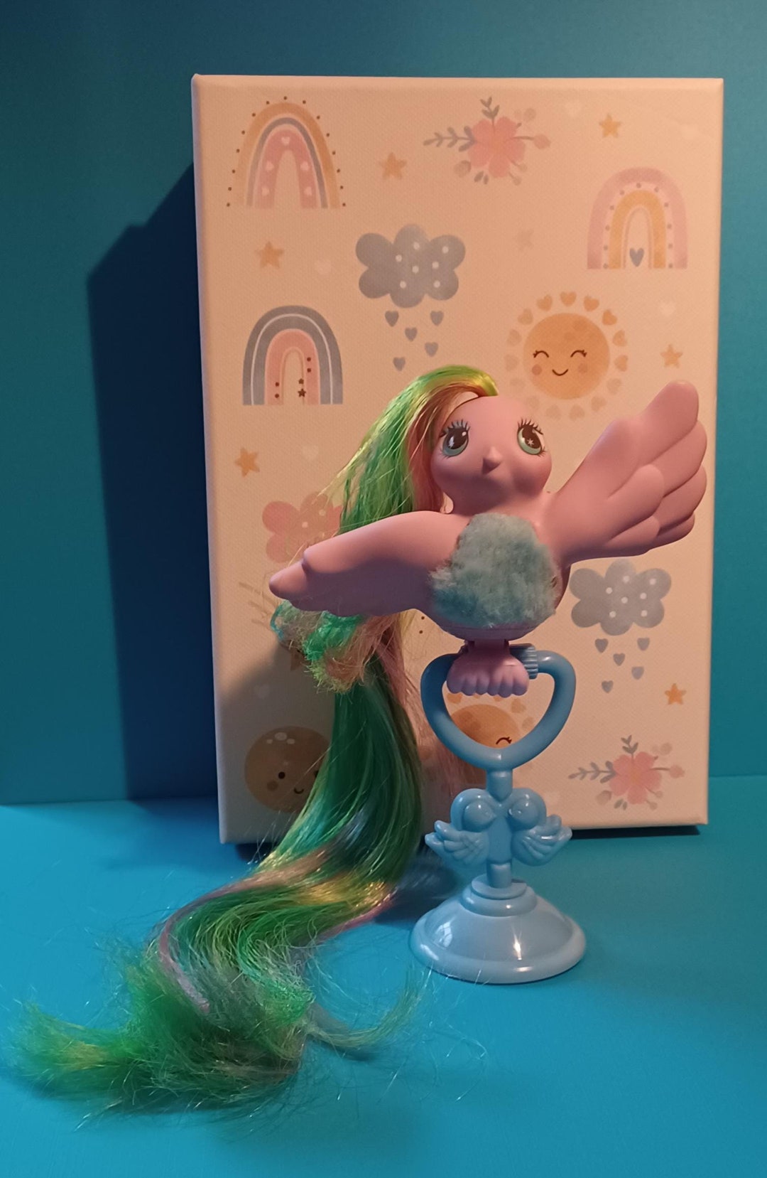 My Little Pony Bird Hasbro Vintage Fuzzy Tummy 1987, Including Stand - Etsy