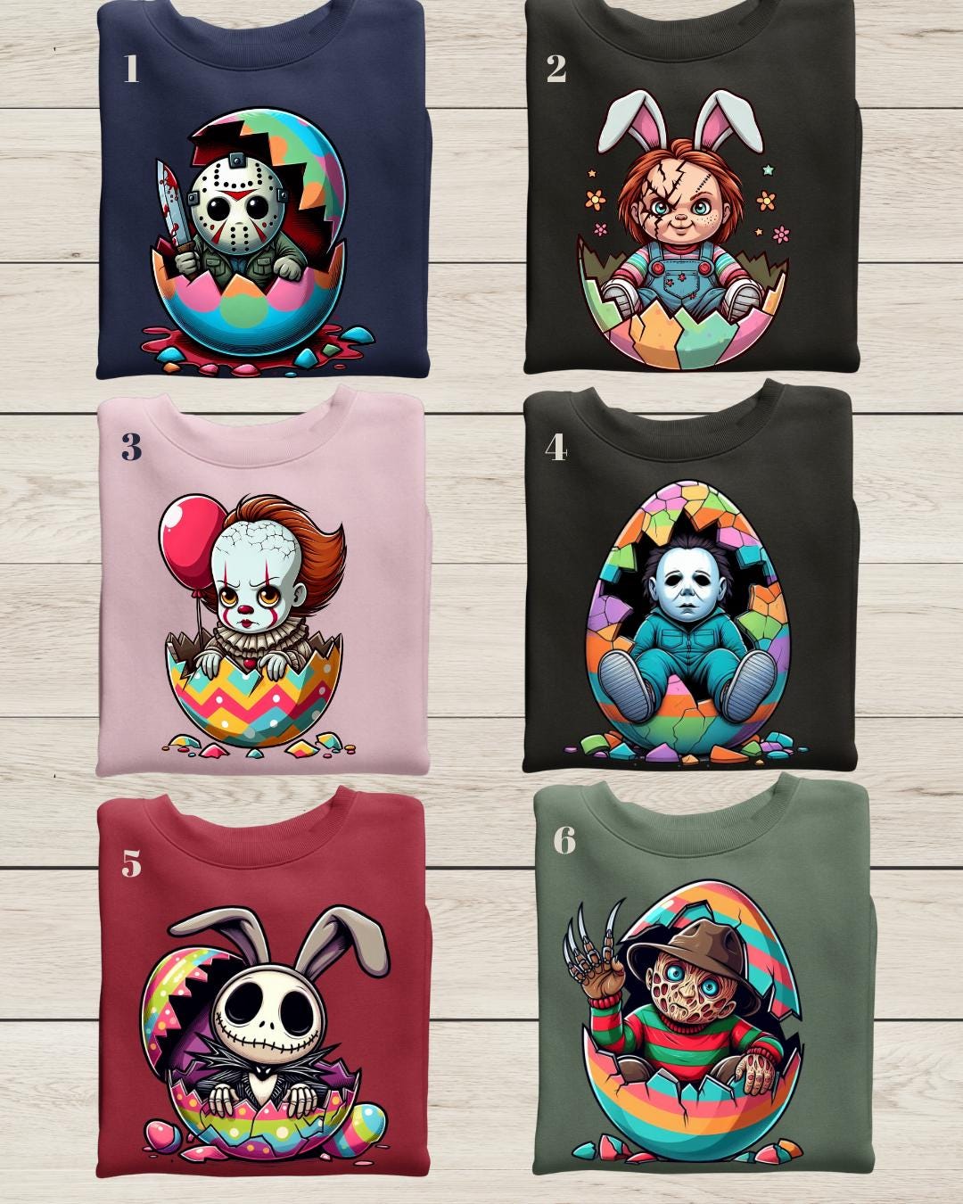 Horror Movie Characters Easter Eggs Shirt, Easter Horror Eggs Shirt ...