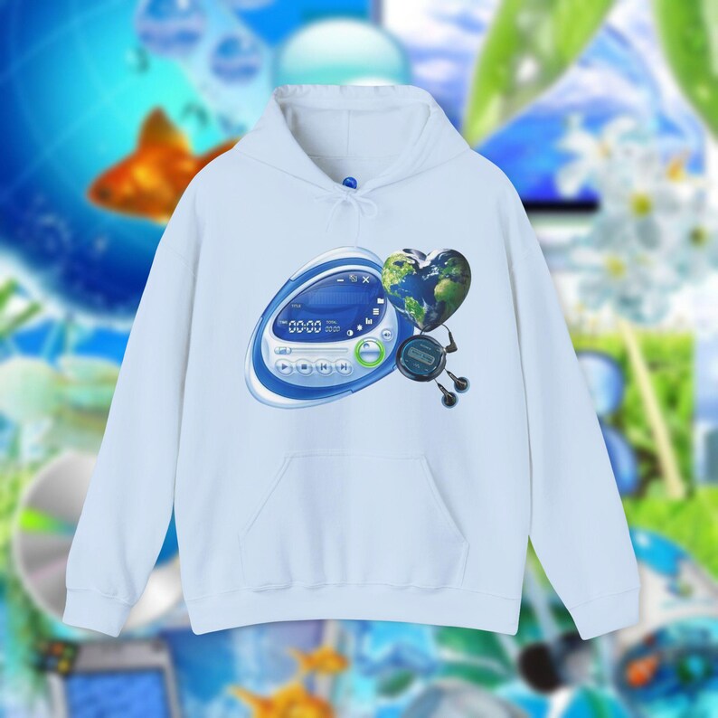 Frutiger Aero Hoodie, Y2K MP3 Player Sweatshirt, 2000s Aesthetic ...