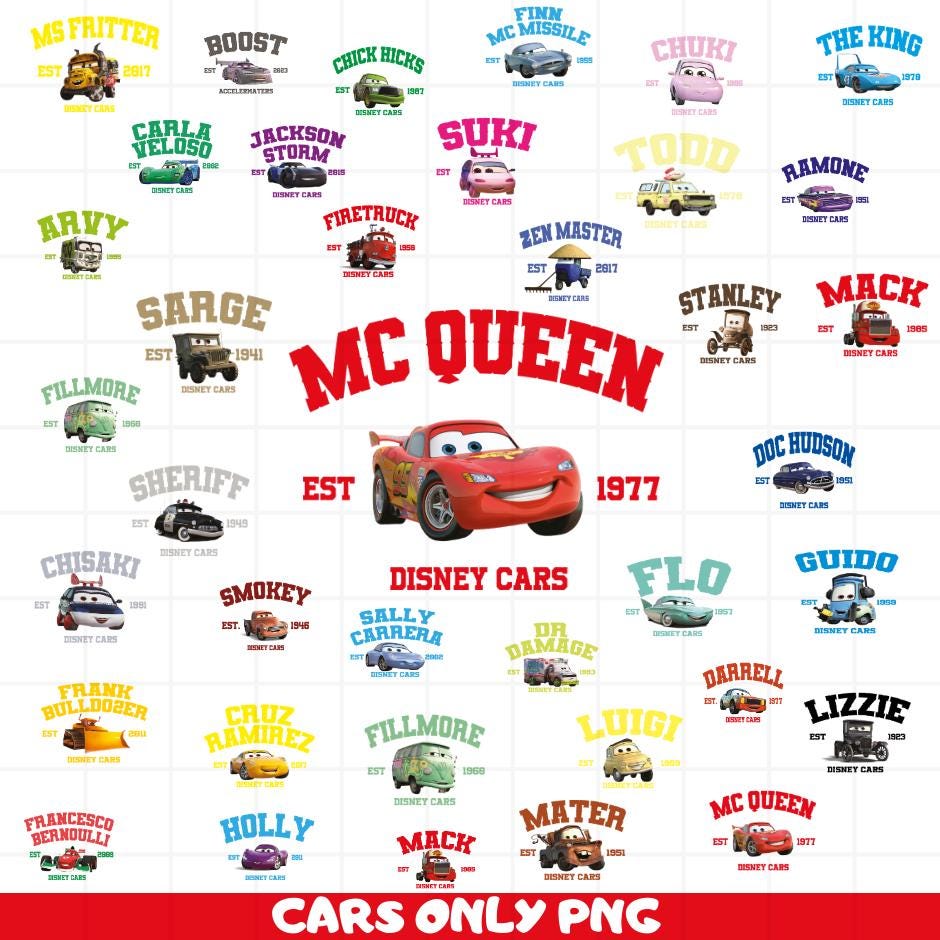 Lightning Mcqueen PNG, Cars Movie Clipart, Racing Cars Bundle, Cars ...