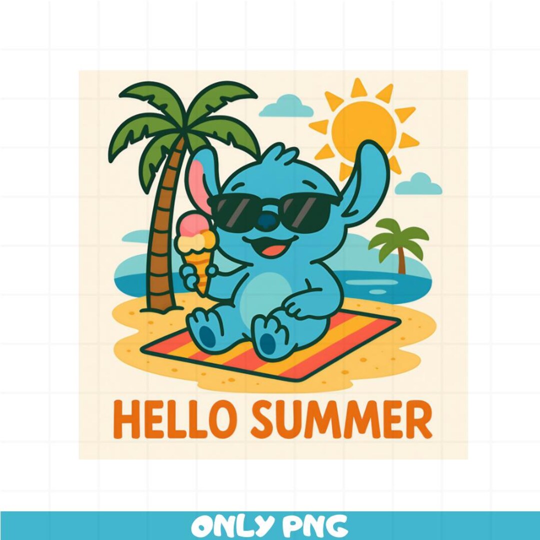 Cute Blue, Summer PNG, Hello Summer Beach Clipart, Tropical Ice Cream ...