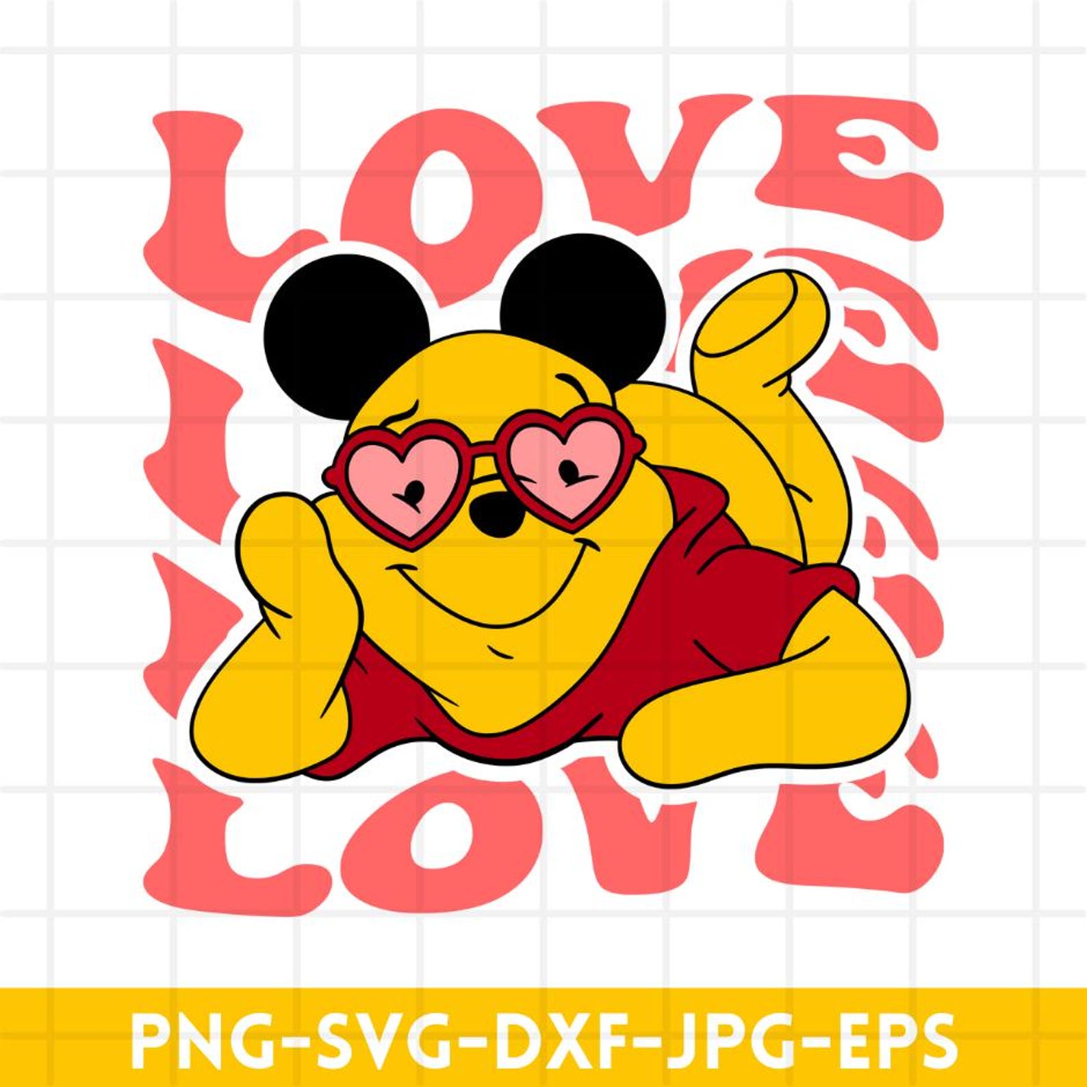 Winnie the Pooh Cupid Svg, Love Svg, Valentine's Day Svg, Kawaii Svg ...