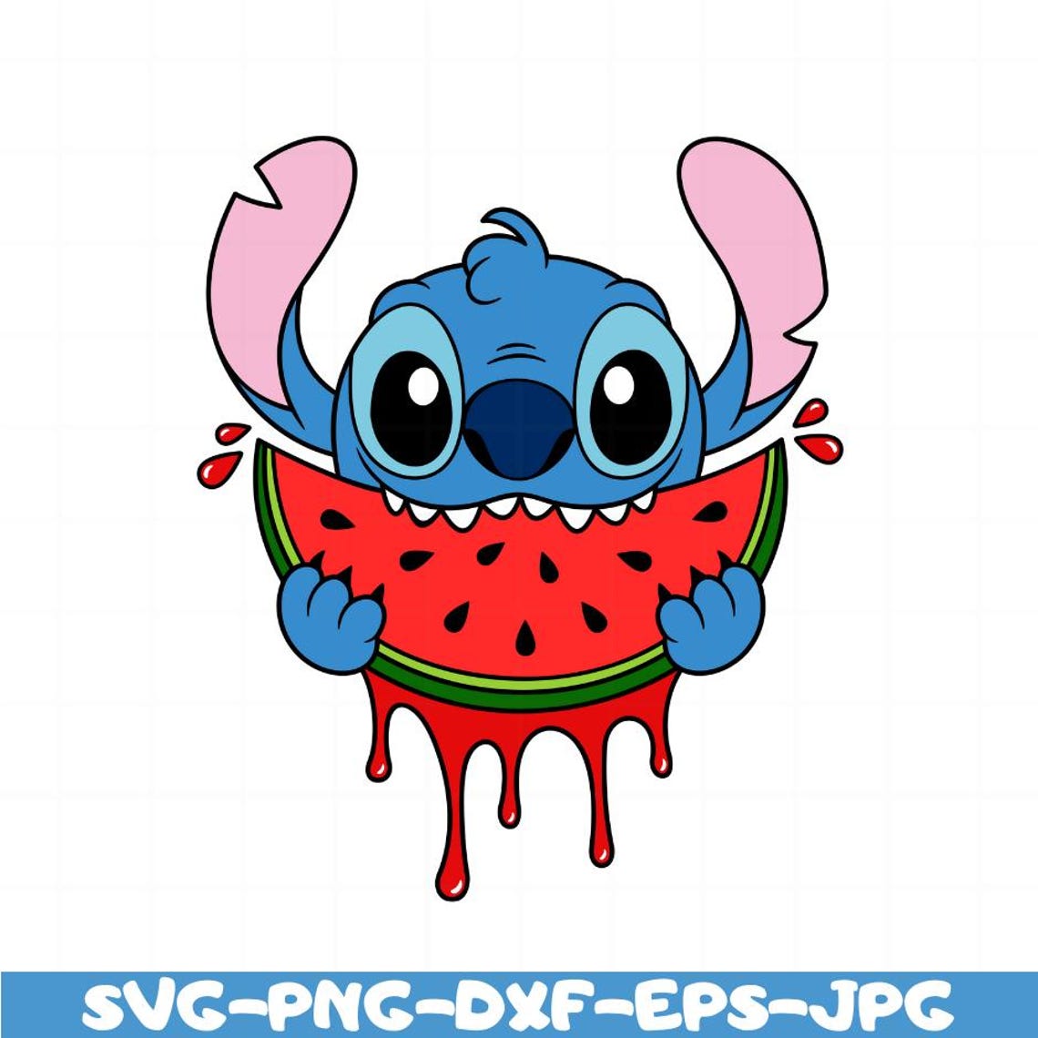 Stitch Watermelon Svg, Stitch Summer Png, Stitch Clipart, Stitch Png ...