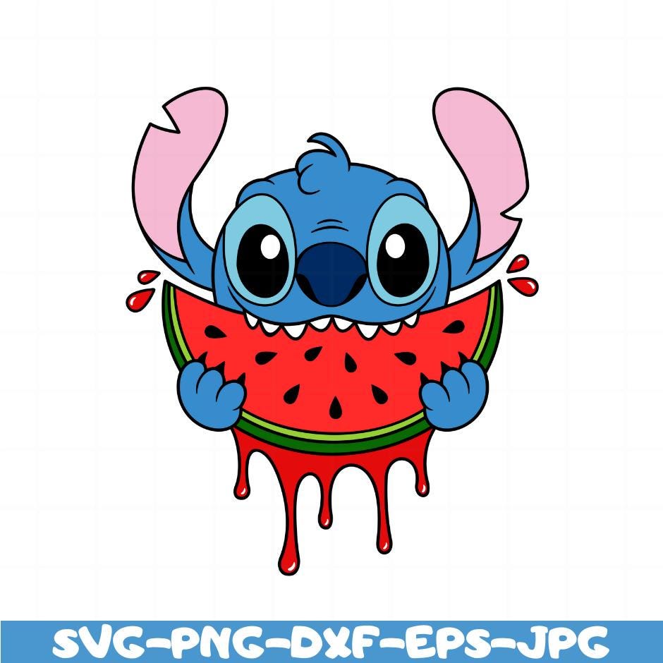 Stitch Watermelon Svg, Stitch Summer Png, Stitch Clipart, Stitch Png ...