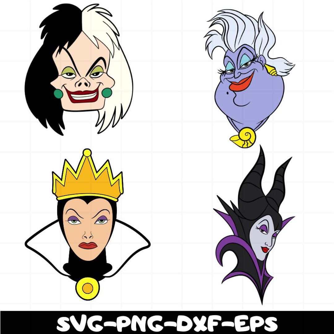 Disney Villains Svg, Ursula Svg, Halloween Svg, Horror Svg, Cricut ...