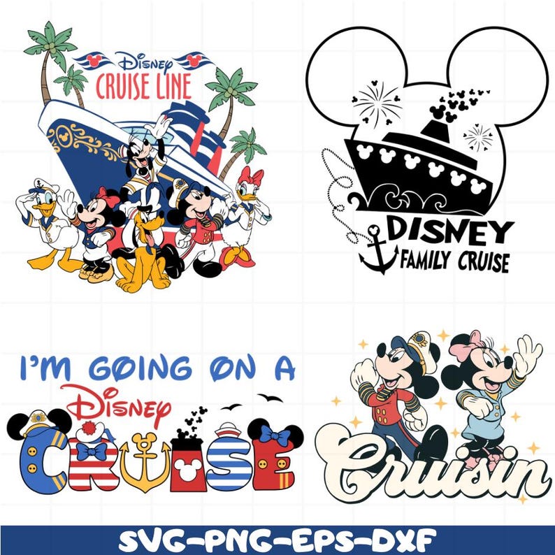 Disney Cruise Svg Bundle, Family Trip Svg, Mickey Mouse Cruise Clipart ...